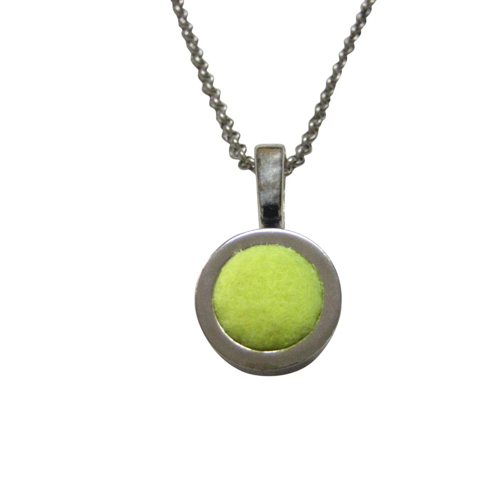 Authentic Tennis Ball Cut Out Pendant Unisex Neckl - Gem